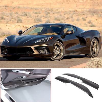 ABS Carbon Fiber Inner Door Bottom Anti-kick Cover Trim For Corvette C8 ...