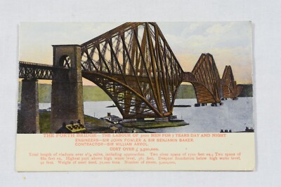 Postcard Forth Bridge Edinburgh Inchgarvie Fife Scotland Unposted c1908 ...