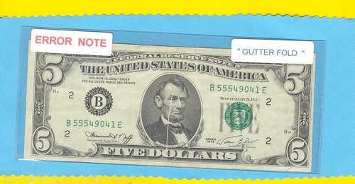 ~~ ERROR ~~ Gutter Fold == ERROR = $5.00 = Serial # B55549041E ...