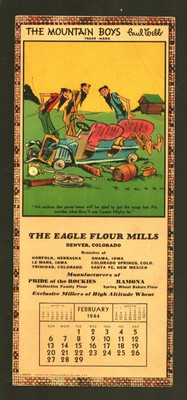 Mountain Boys Cartoon Calendar Blotter 2/1944-Art by Paul Webb-Eagle ...