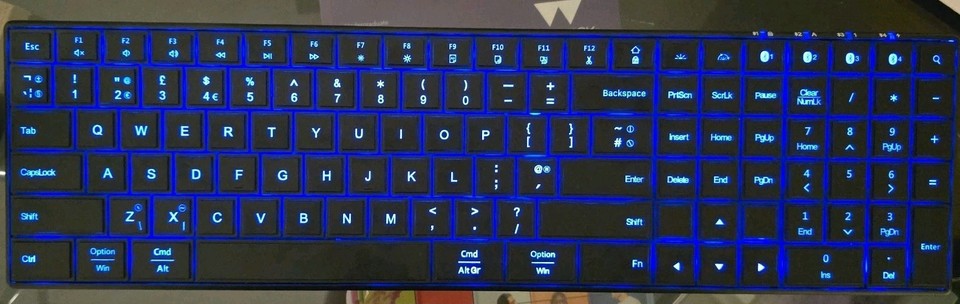 Jelly Comb - 7 Colour Backlit Black Wireless Keyboard ( Mac, iOS ...