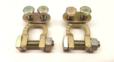 50x Solid Brass Top-Post Battery cable Terminal Wire Automotive clamp ...