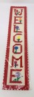 Vintage Finished Plastic Canvas Welcome Sign 4”x19.75” Red Floral | eBay
