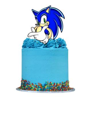 SONIC THEME CARDSTOCK CAKE TOPPER DECORATION | eBay Australia
