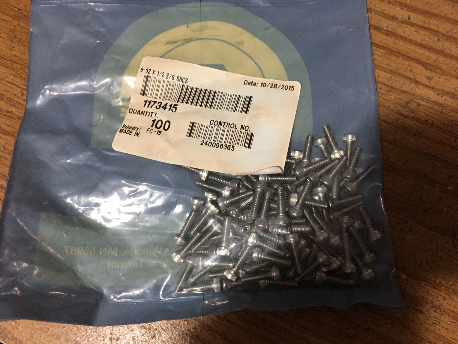 (100) #6-32 x 1/2" ASTM F837 Hex Drive Grade 18-8 Stainless Steel ...