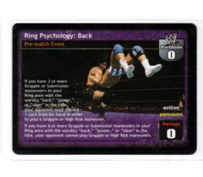 WWE Raw Deal Card: Ring Psychology: Back | eBay