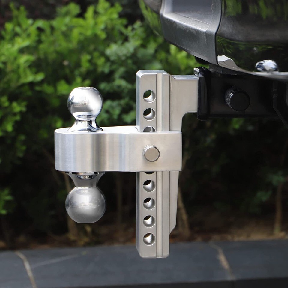 2" Receiver 8" Drop Adjustable Towing Hitch Dual Ball Mount Trailer ...