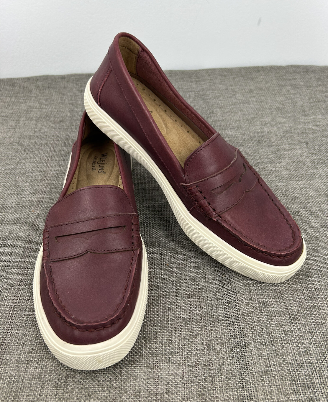 Bass Women’s Weejun Size 6.5M Weekend Penny Loafers Shoes Burgundy | eBay