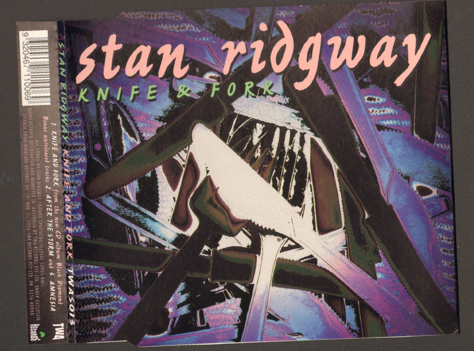STAN RIDGWAY cd single KNIFE AND FORK + 2 non lp tracks AFTER THE STORM ...