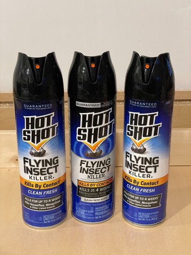 Hot Shot Flying Insect Killer Aerosol Spray 15 oz Clean Fresh Scent Lot ...