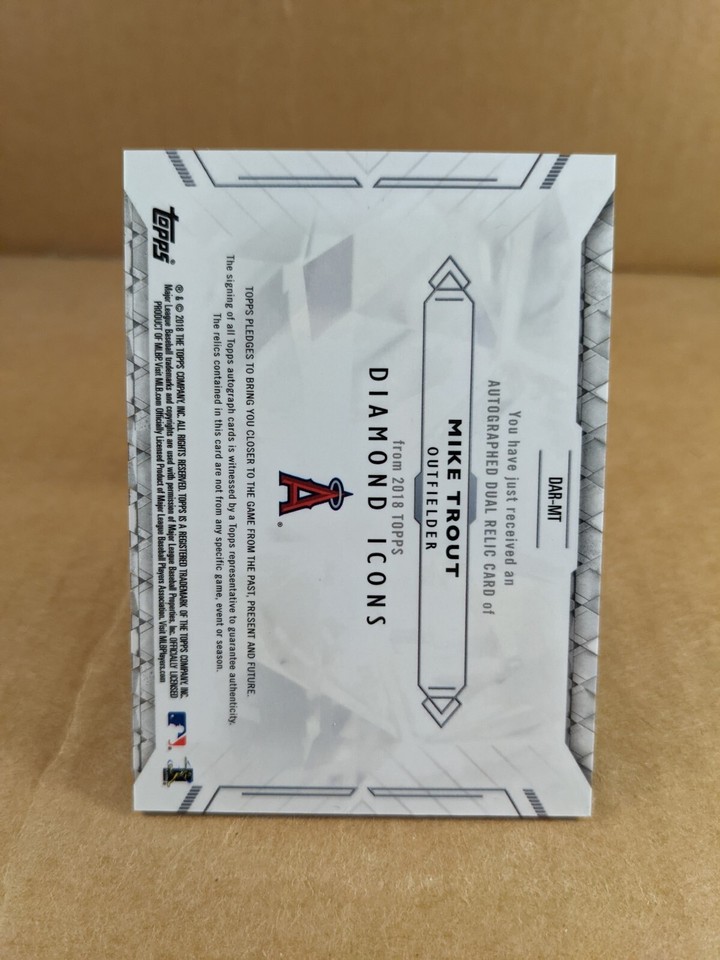 2018 Topps Diamond Icons Dual Relic Auto, Mike Trout, #/5 | eBay