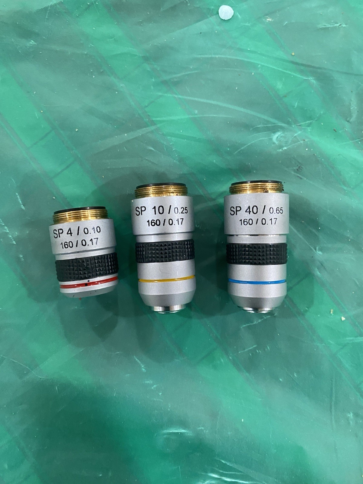 Lot of 3 Microscope Objective Lenses 4x 10x 40x | eBay