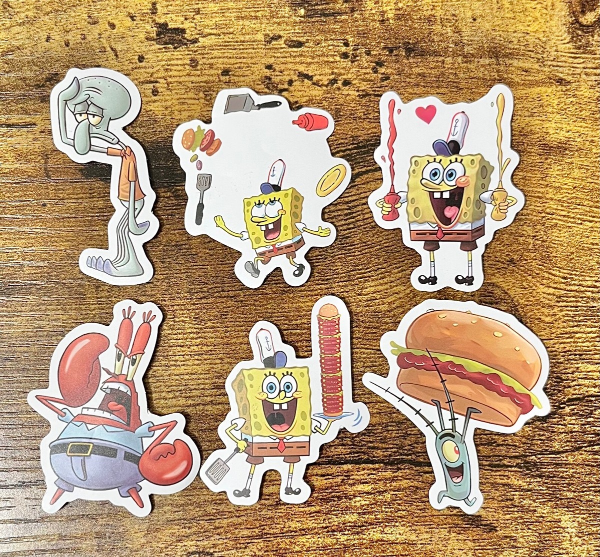 Spongebob Stickers SpongeBob Cartoon Set Of 4 Vinyl Sticker Decal