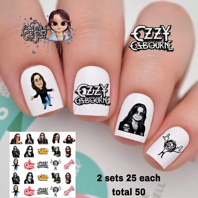 Ozzy Osborne Music Band Waterslide Nail Decals Set Of 50 Instructions ...