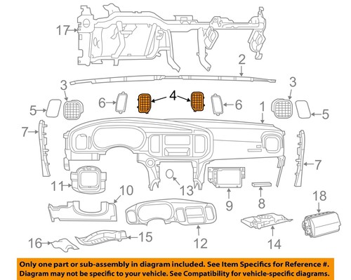 CHRYSLER OEM 11-23 Charger Instrument Panel-Air Outlet 1VM62DX9AB | eBay