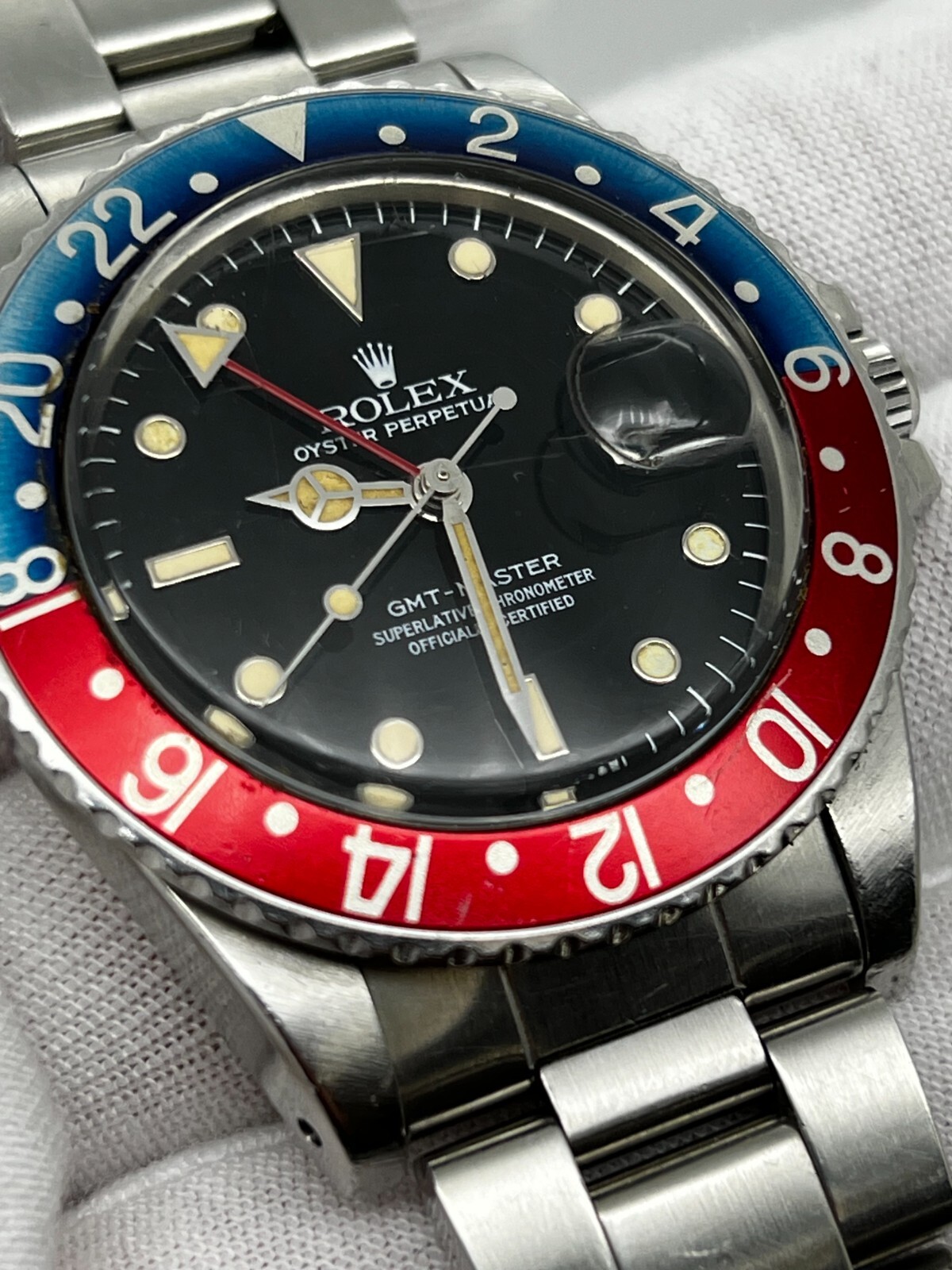 Rare Rolex 16750 GMT Master Pepsi Stainless Steel Original Spider ...