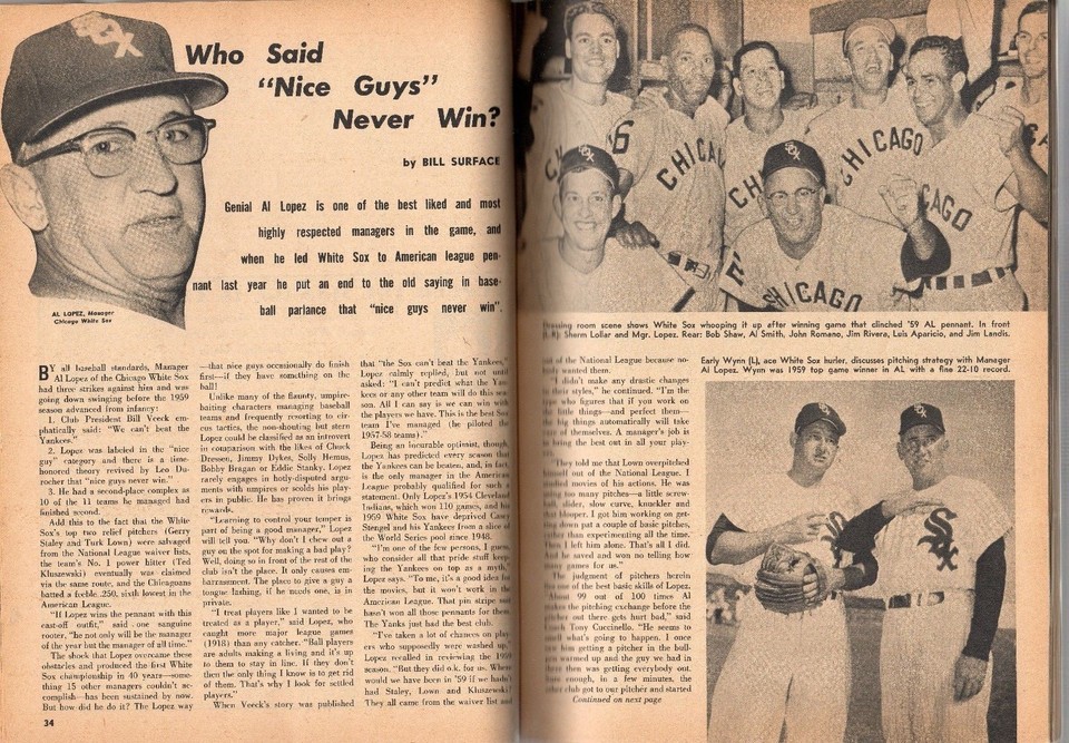 1960 Sports Review Baseball magazine Nellie Fox Aparicio Chicago White ...