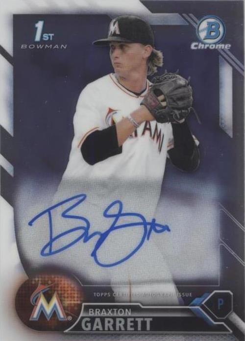 2016 Bowman Draft - Chrome Draft Pick Autographs Braxton Garrett #CDA ...