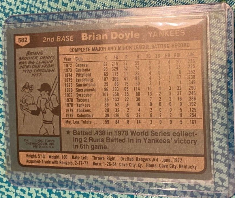1980 Topps #582 Brian Doyle | eBay