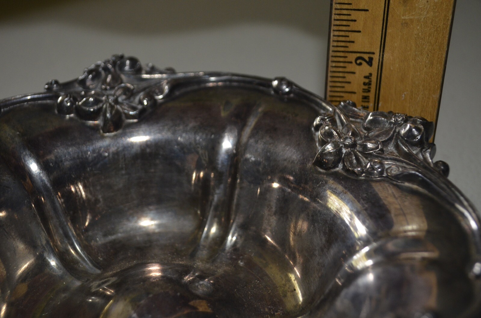 Knickerbocker Silver Co Quadruple Plated 6” Bowl Dish Floral Ornate ...