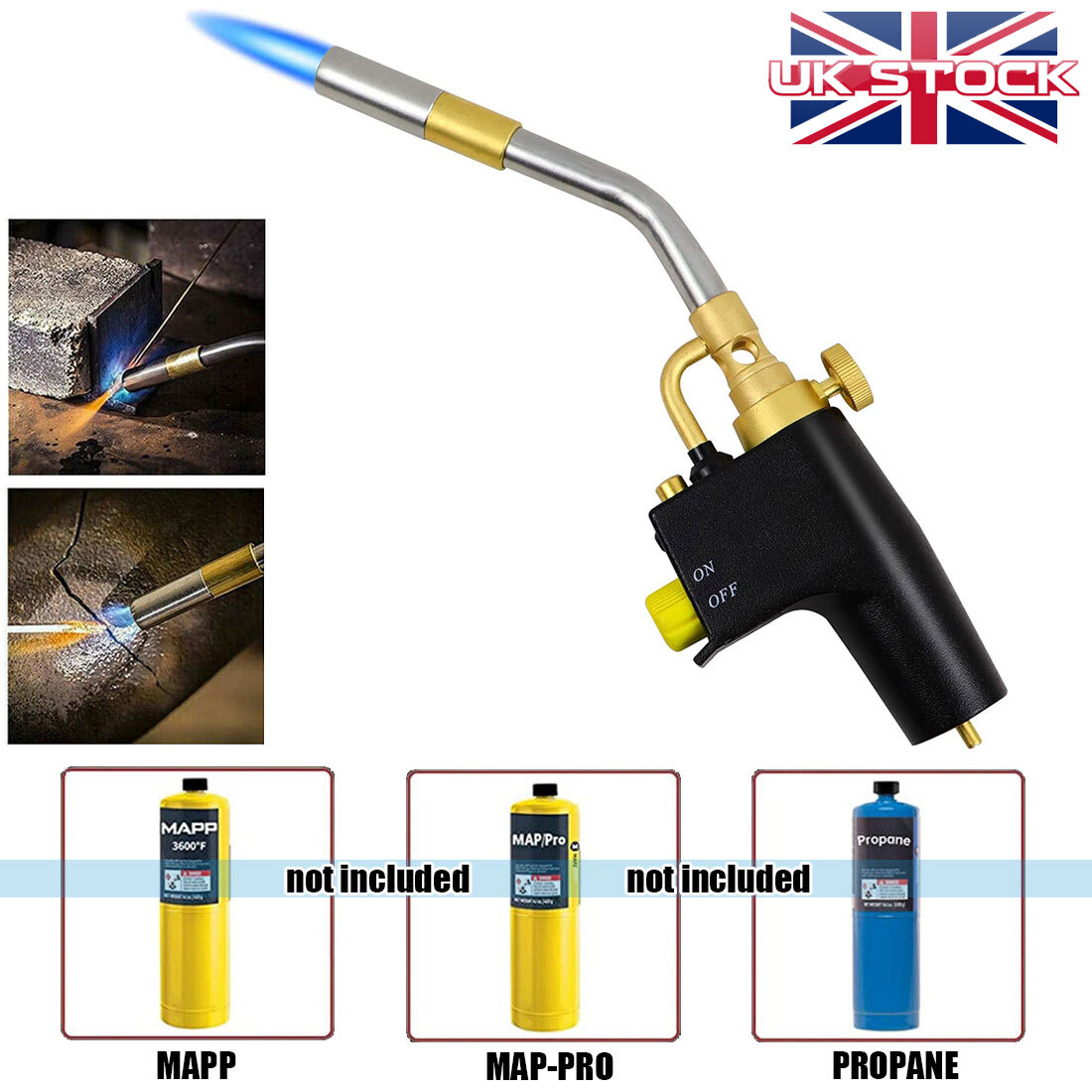 Fire/Gas Blow Torch Burner Map Mapp Propane Gas Solderding Brazing ...
