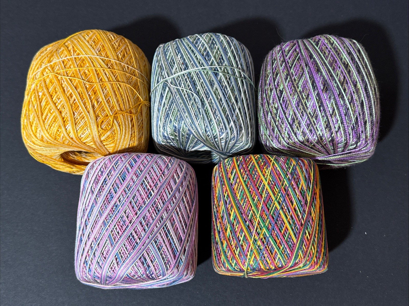 Lot Of 5 Crochet Thread Mercerized Cotton Variegated Size 10/5 ...