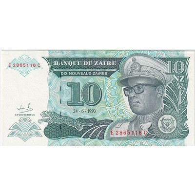 [#233087] Zaire, 10 Nouveaux Zaïres, 1993-06-24, UNC | eBay