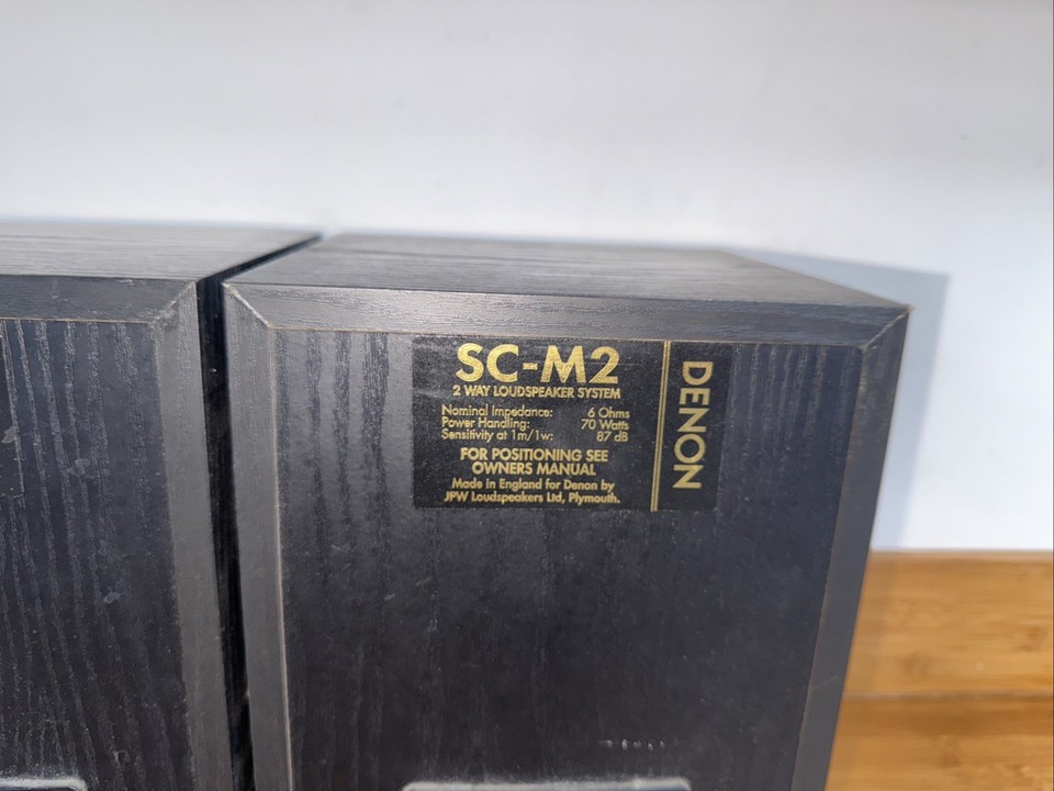 Denon SC-M2 Bookshelf Speakers, Wooden Cased, 70W 6 ohms, Black 📮FREE ...