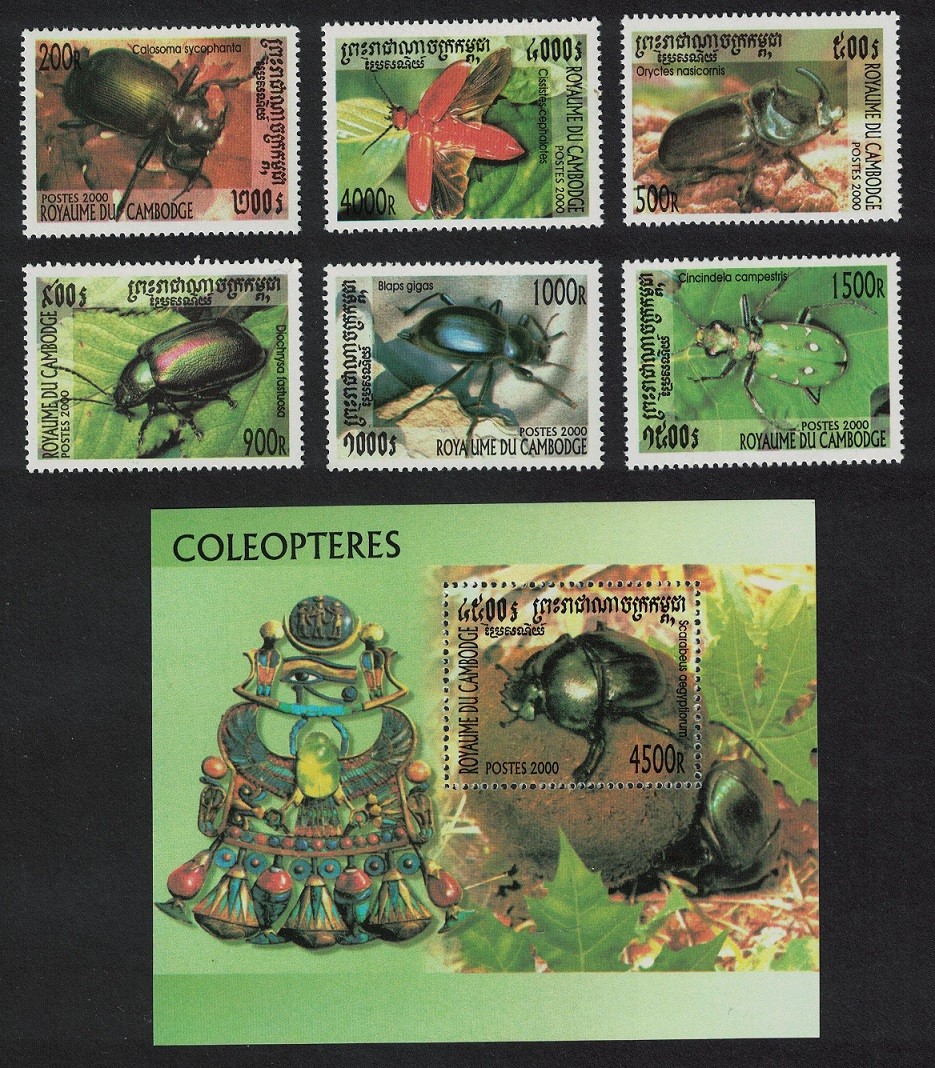 Cambodia Insects Beetles 6v+MS 2000 MNH SG#1973-MS1979 Sc#1931-1937 | eBay Australia