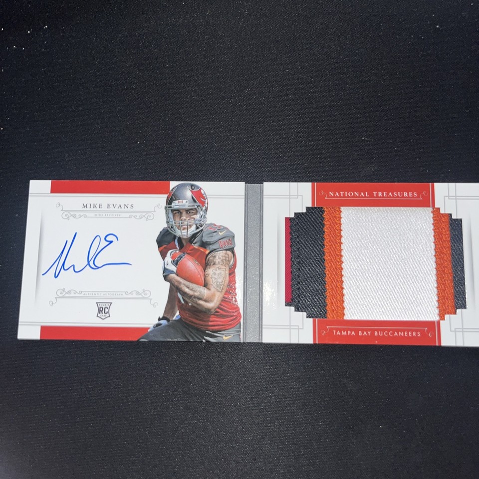 MIKE EVANS 2014 ROOKIE. NATIONAL TREASURES JUMBO ROOKIE BOOKLET 81/99 ...