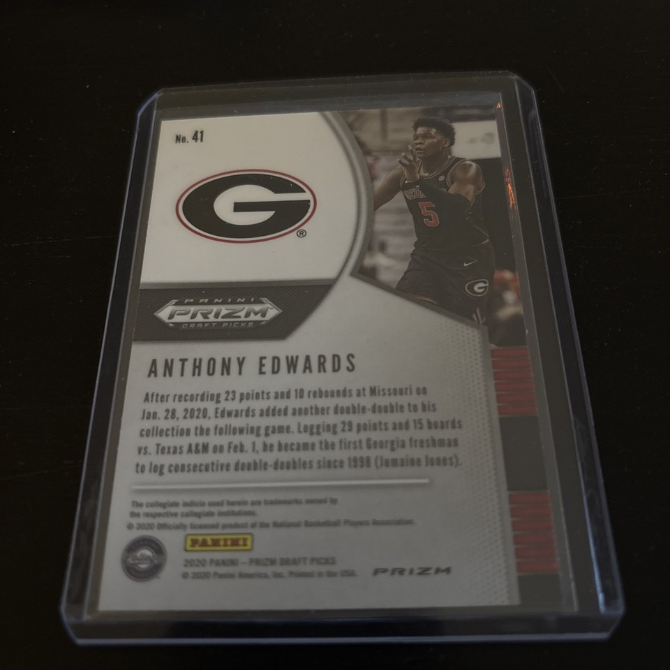 2020 Prizm Draft Picks Choice Blue Yellow & Green Anthony Edwards #41 ...