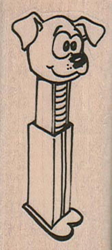 Mounted Rubber Stamp, Dog Pez, Pez, Puppy, Dog, Retro Candy, Pez Dog ...