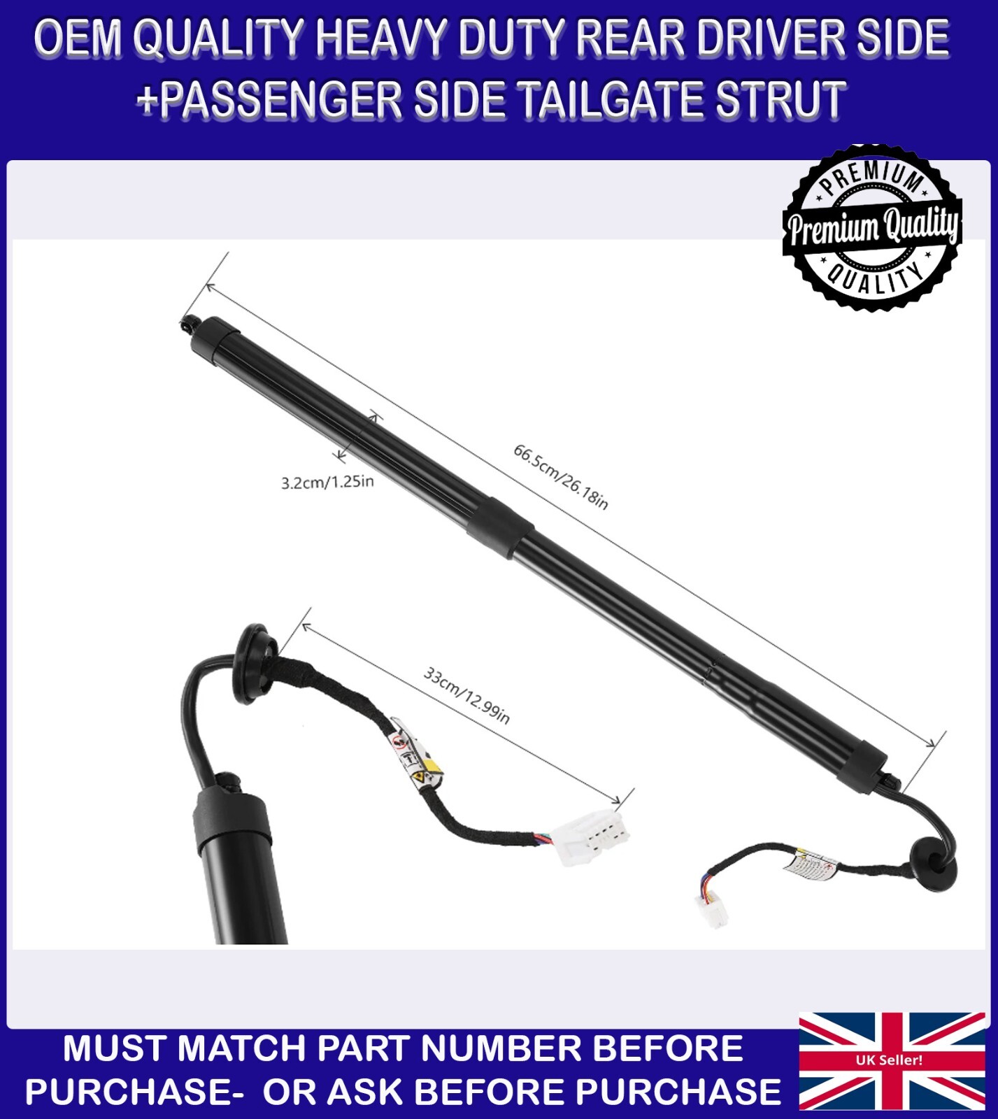 FOR NISSAN X-TRAIL T32 2014-2020 ELECTRIC TAILGATE BOOT STRUT PAIR ...