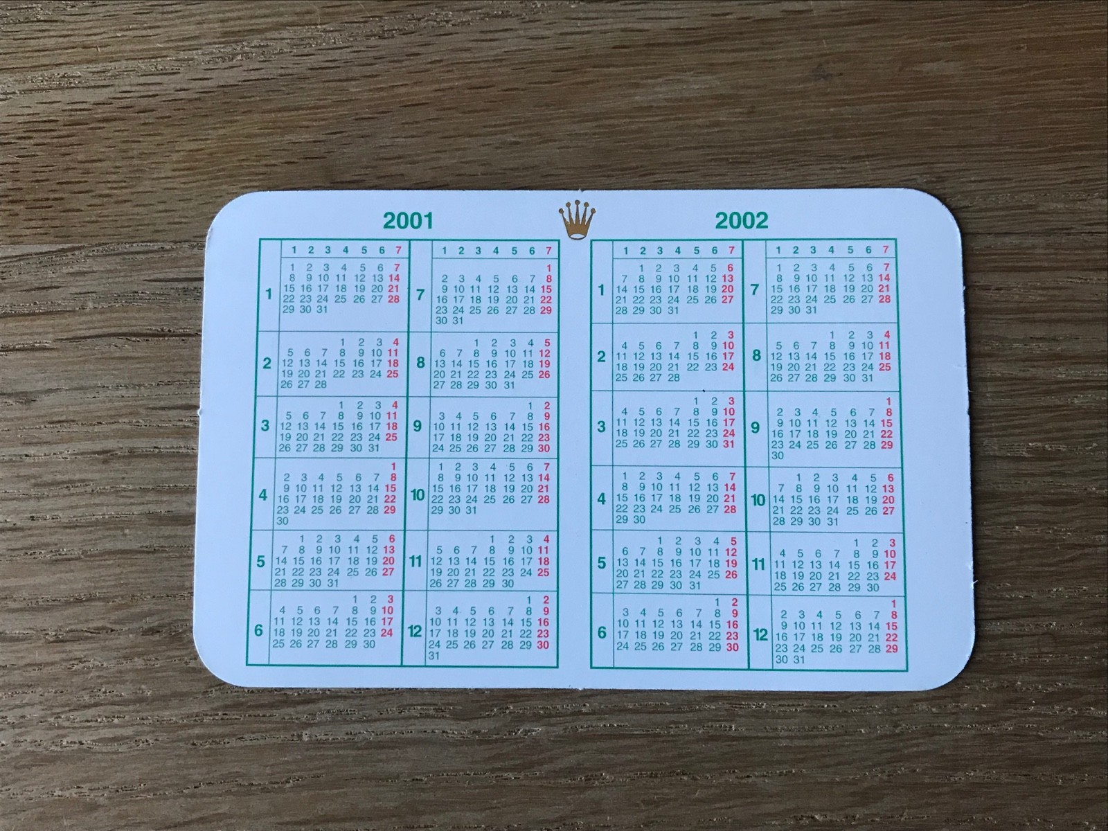 Kalender Rolex Calendar 2001 2002 - Official - Card - Watches Montres ...