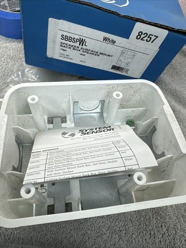 System Sensor SBBSPWL White Wall Speaker Surface Mount Back Box Fire ...