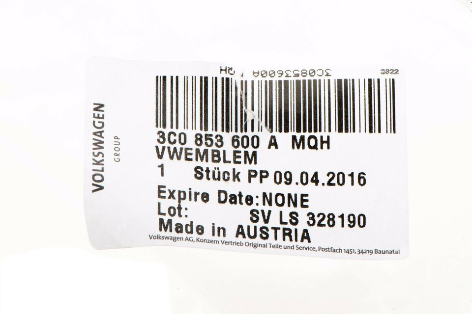 VW Volkswagen Front Grille Chrome Emblem 2005-2012 OEM Passat Jetta ...