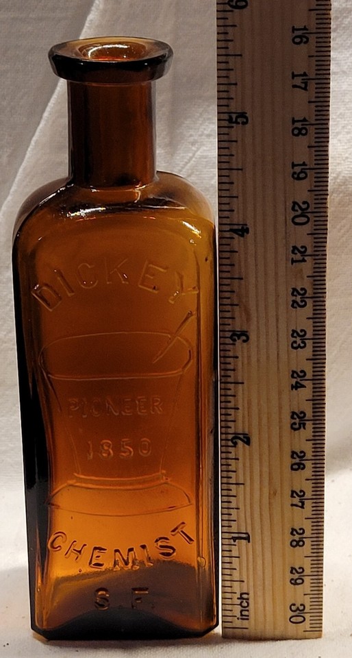 AMBER EMBOSSED DICKEY PIONEER CHEMIST LOS ANGELES CALIFORNIA | eBay