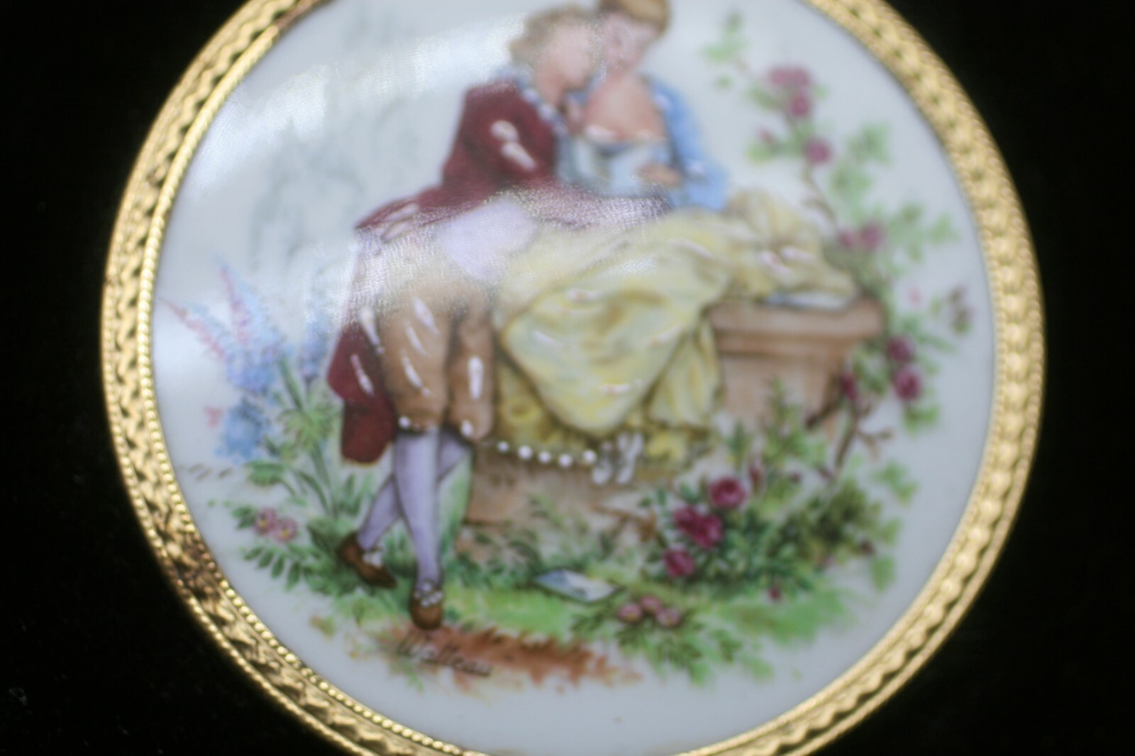 2 Antique Signed "Watteau" Genuine French Limoges Porcelain Painted ...