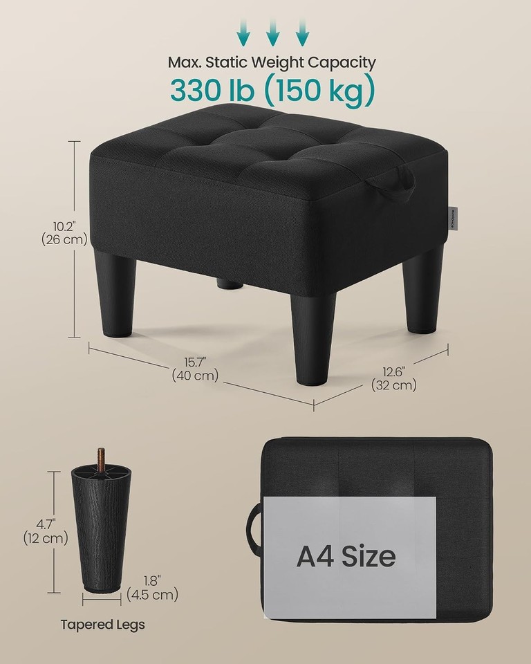 Footstool Ottoman with Storage Small Foot Rest Stool 16x10 Upholstered ...