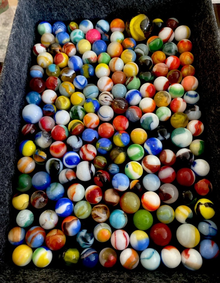 😎“Collection”160 Vintage Marbles-VG-Mint.43-1.17 Display Ready ...