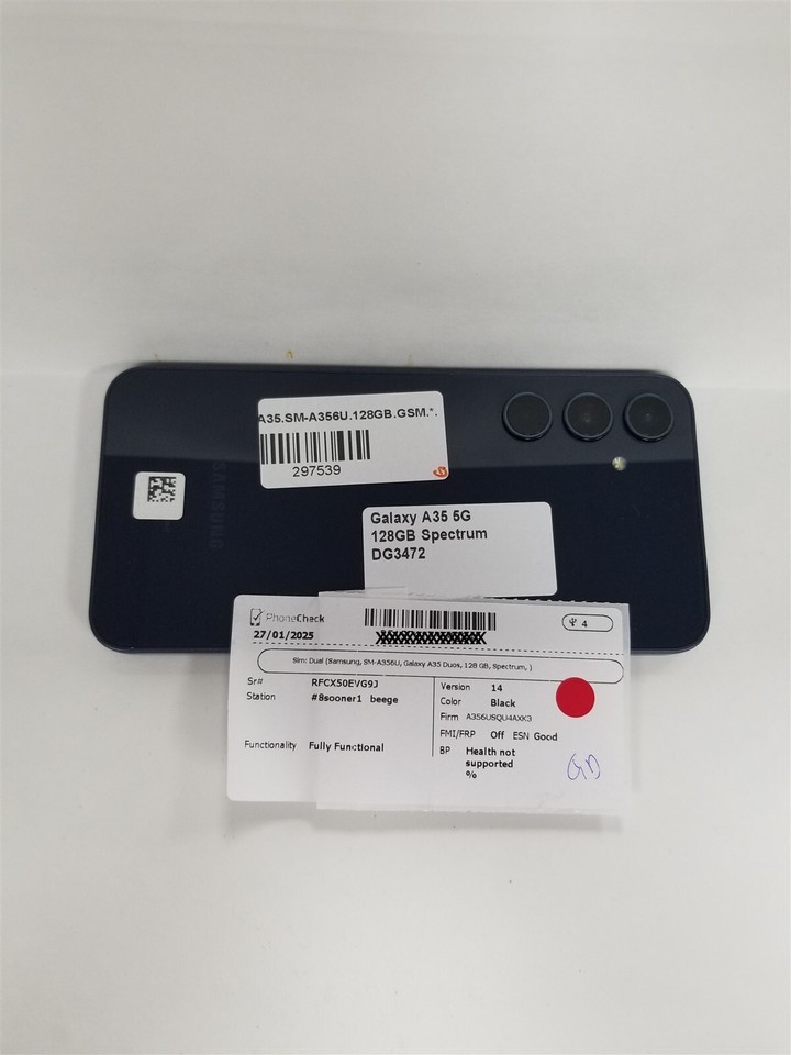 Samsung Galaxy A35 5G 128GB Black SM-A356U (Spectrum) Fully Functional ...