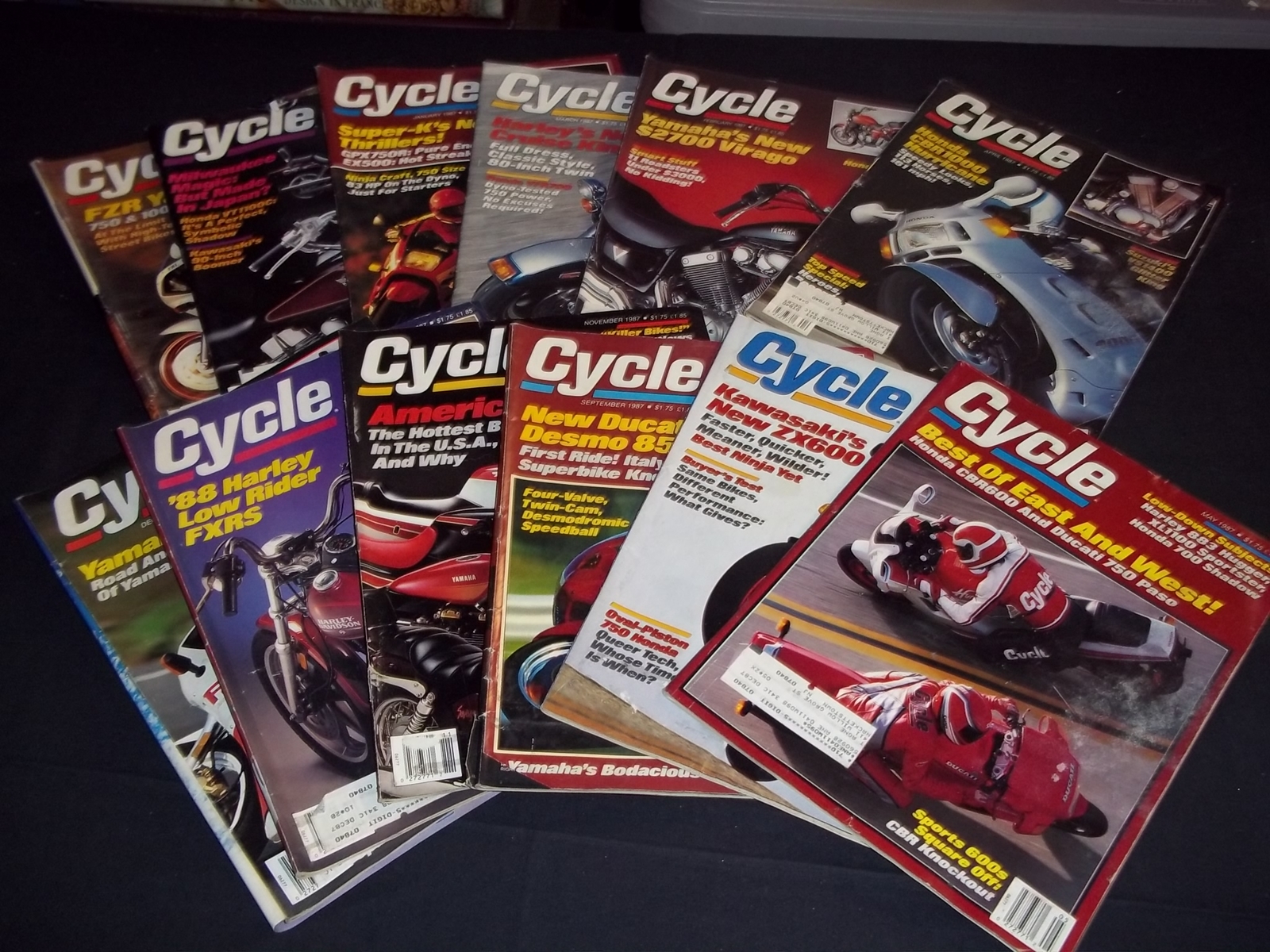 1987 CYCLE MAGAZINE LOT OF 12 COMPLETE YEAR JAN-DEC - MOTORCYCLE BIKES ...