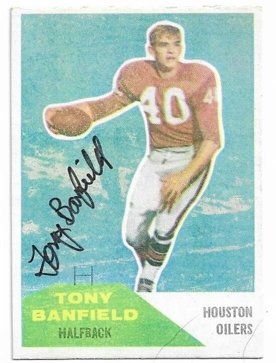 TONY BANFIELD 1960 Fleer Signed Autographed Football card #45 Houston ...