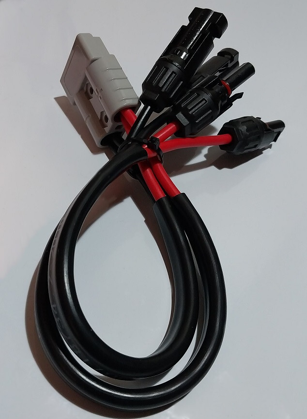 50A Anderson Plug to 2 x MC4 Pairs Copper Cable 10AWG 6mm² Offgrid Home ...