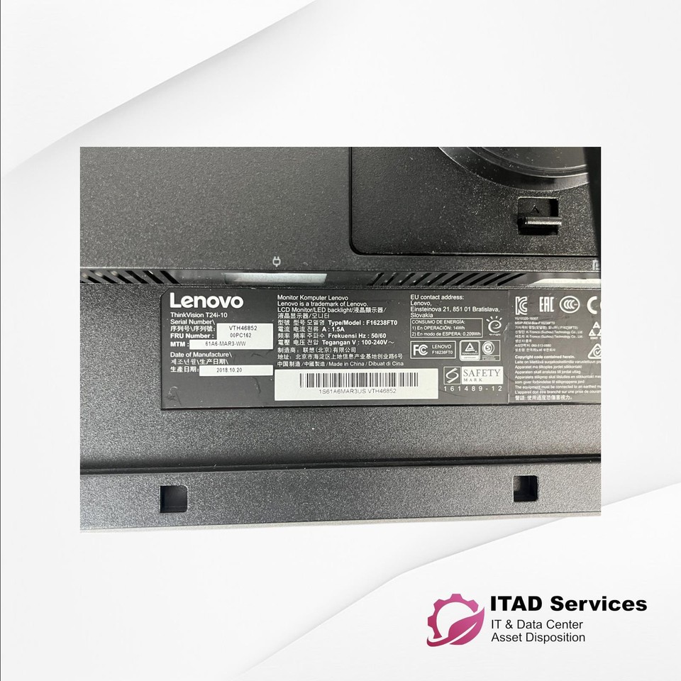 Lenovo ThinkVision T24i-10 23.8" LED Widescreen Computer Monitor w ...