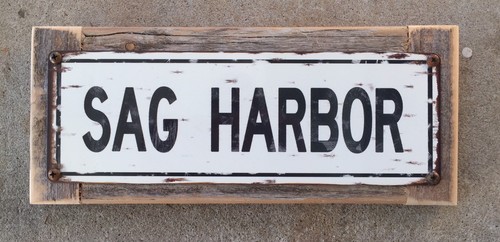 Sag Harbor New York Long Island Bay The Hamptons Vintage Steel Sign ...