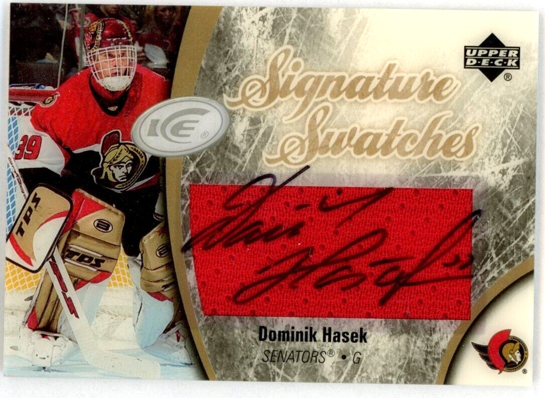 Dominik Hasek Autographed Signed 2005-06 UDA Ice Signature Swatches # ...