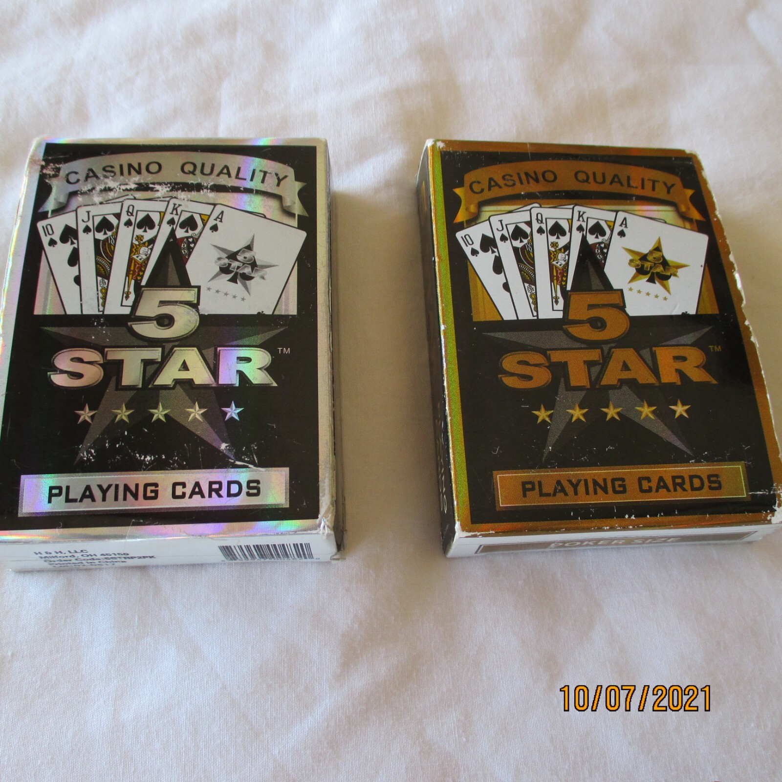 Vintage LOT Of 2 Casino Quality 5 STAR Playing Cards 1 Golden Deck 1 ...