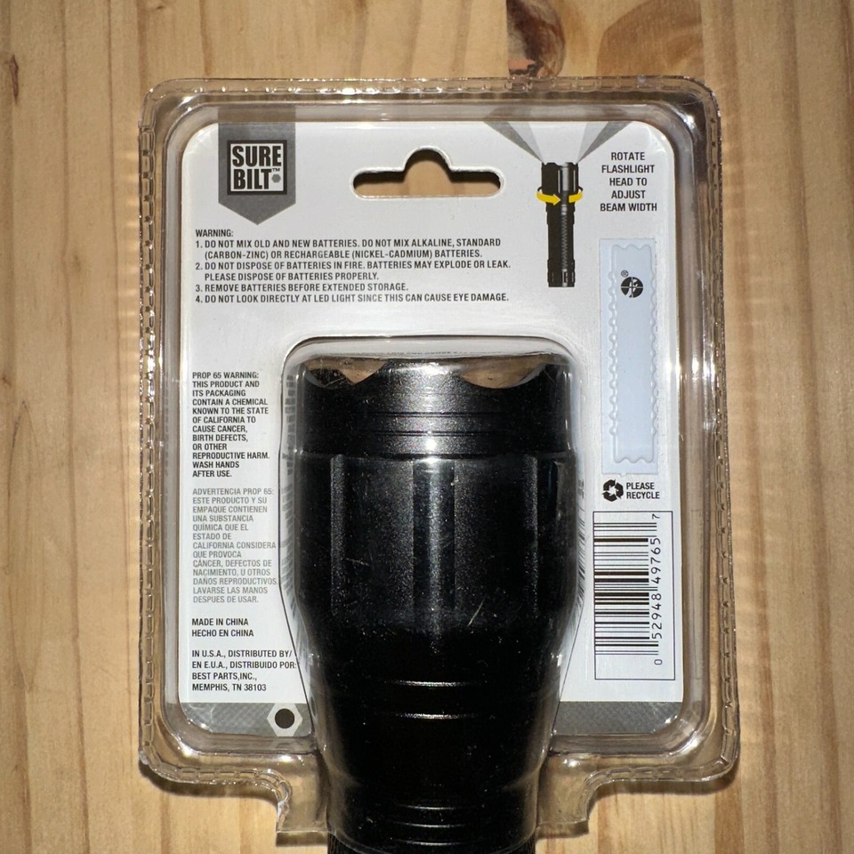 SURE BILT 800 LUMEN LED ULTRA-BRIGHT FLASHLIGHT 3 MODES - BATTERIES ...