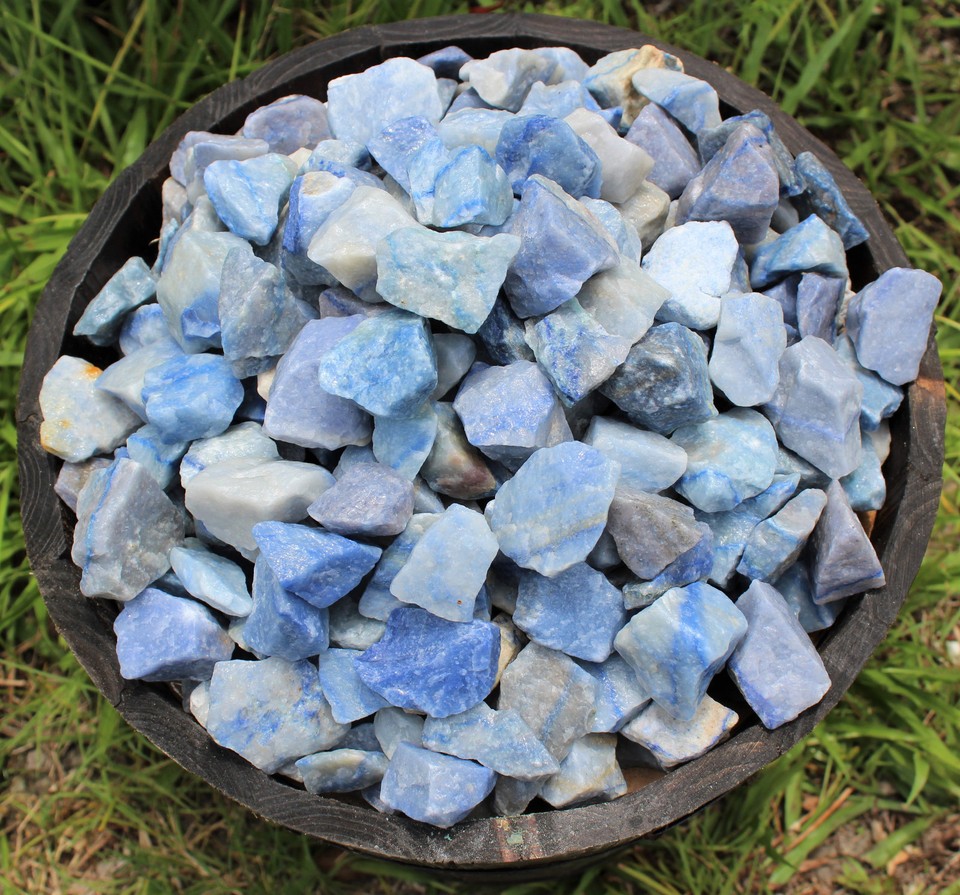 5 lb Blue Quartz Rough Crystal (Natural Raw Gemstone) Wholesale Bulk ...